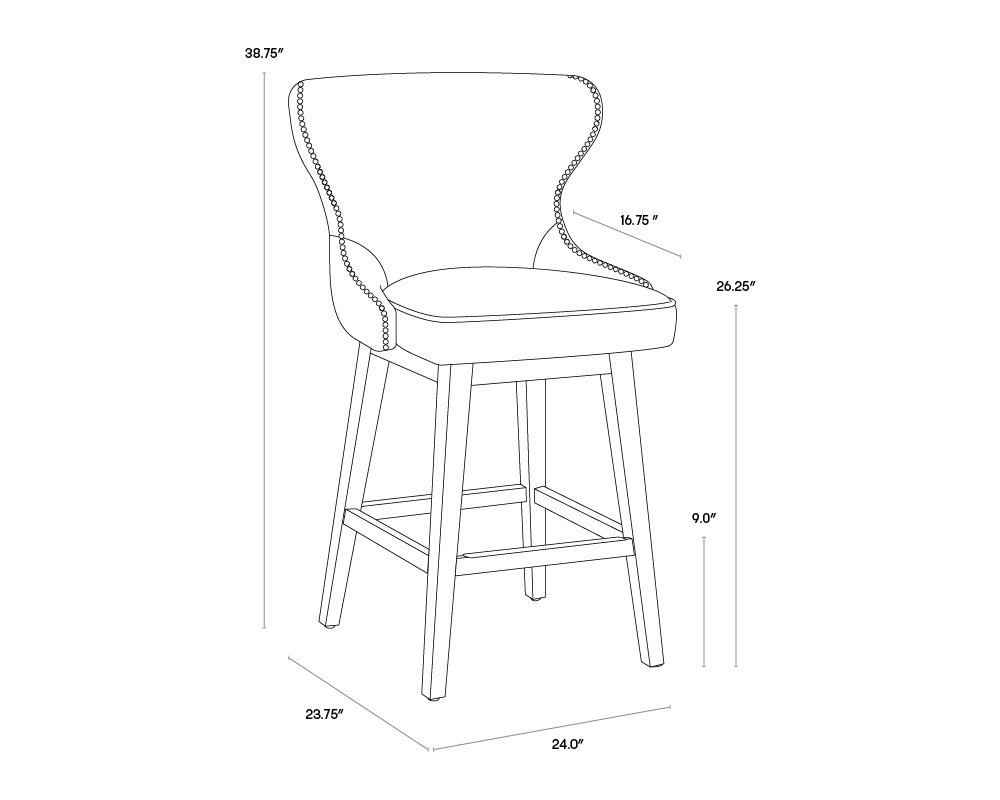 Ariana Swivel Counter Stool - Dark Grey - Metro Element