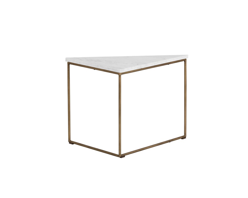 Tribute End Table - White Marble - Metro Element