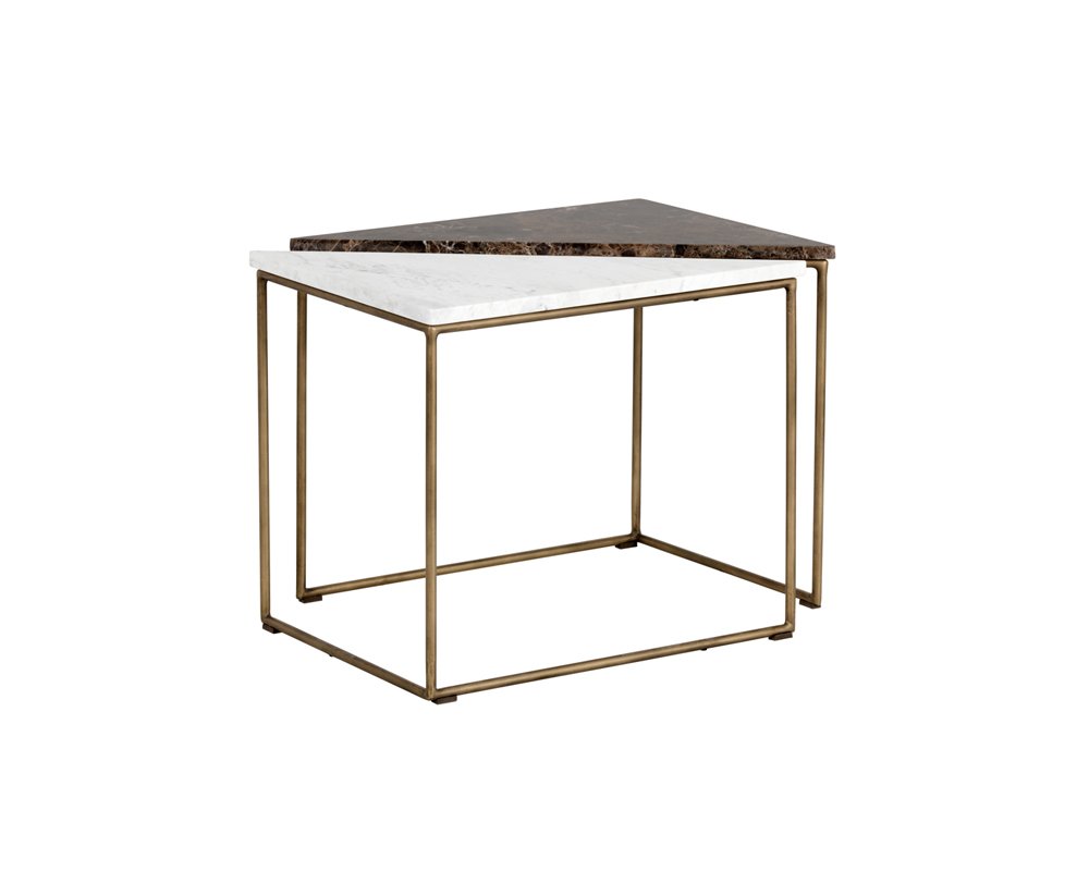 Tribute End Table - White Marble - Metro Element