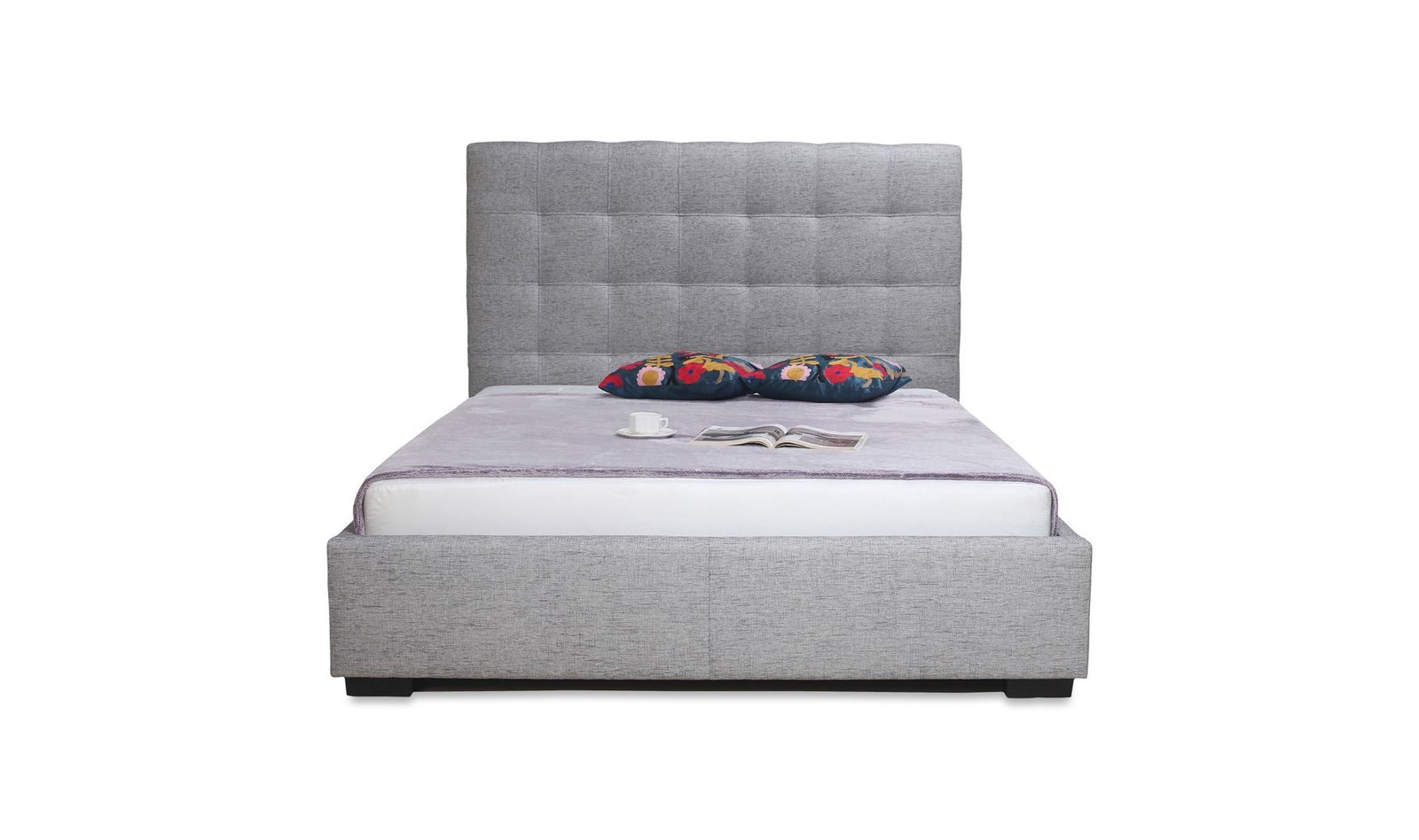 BELLE STORAGE BED KING GREY - Metro Element
