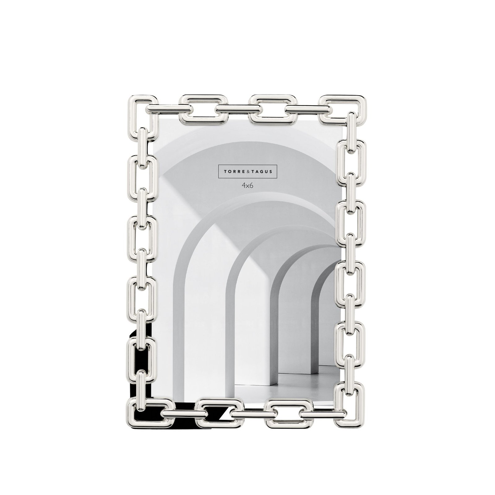 Chain Link Silver Plated Metal 4x6" Photo Frame - Metro Element
