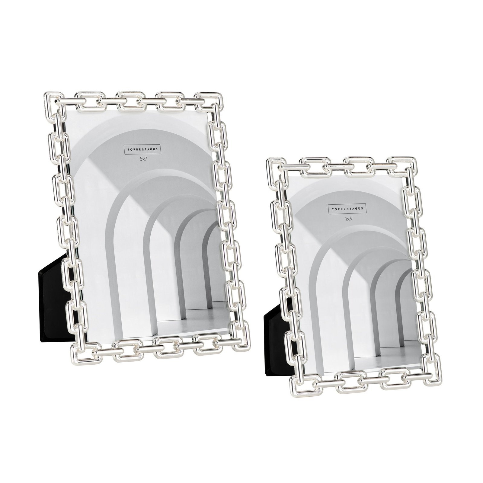 Chain Link Silver Plated Metal 4x6" Photo Frame - Metro Element