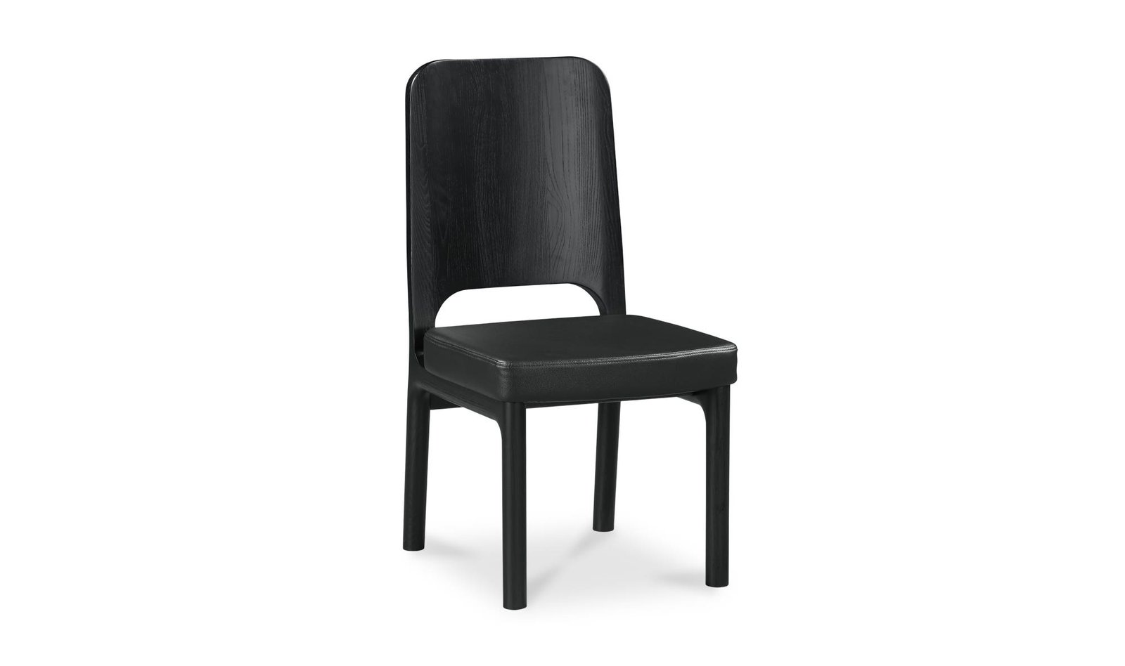 KERR DINING CHAIR VEGAN LEATHER BLACK-SET OF TWO BLACK VEGAN LEATHER ...