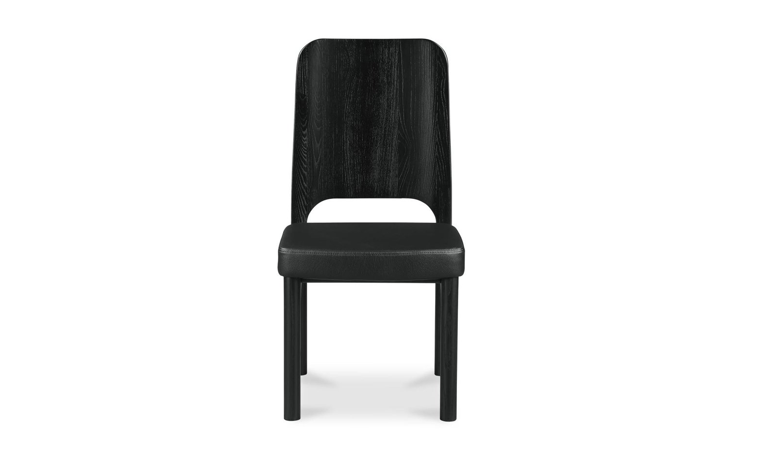 KERR DINING CHAIR VEGAN LEATHER BLACK-SET OF TWO BLACK VEGAN LEATHER ...