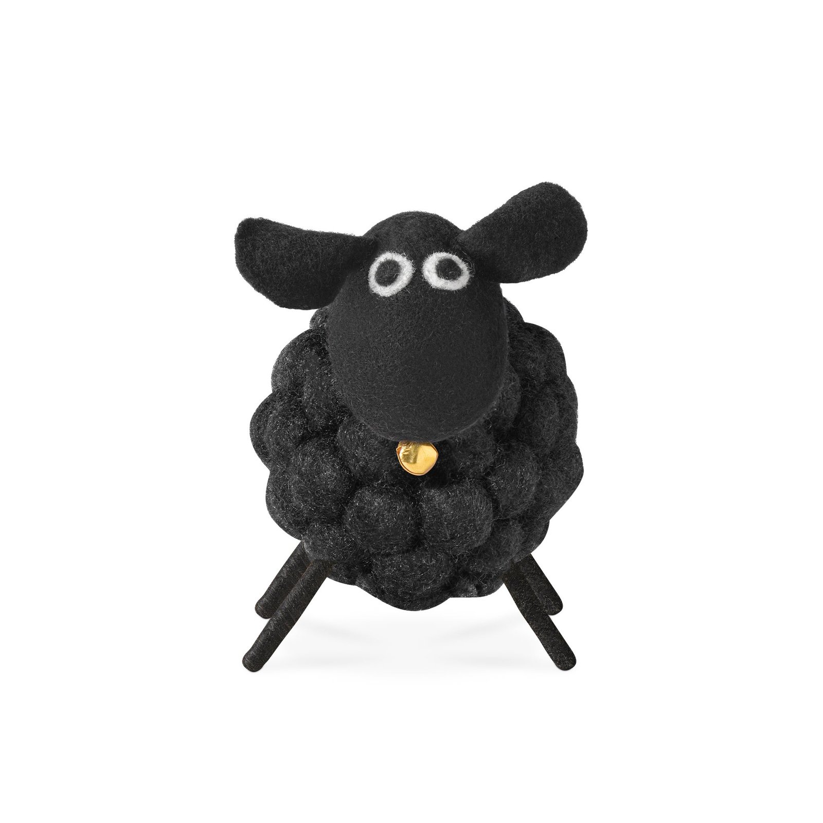 MODWOOL Felt Ball 3.5 Inch Tall Sheep Decor - Black - Metro Element