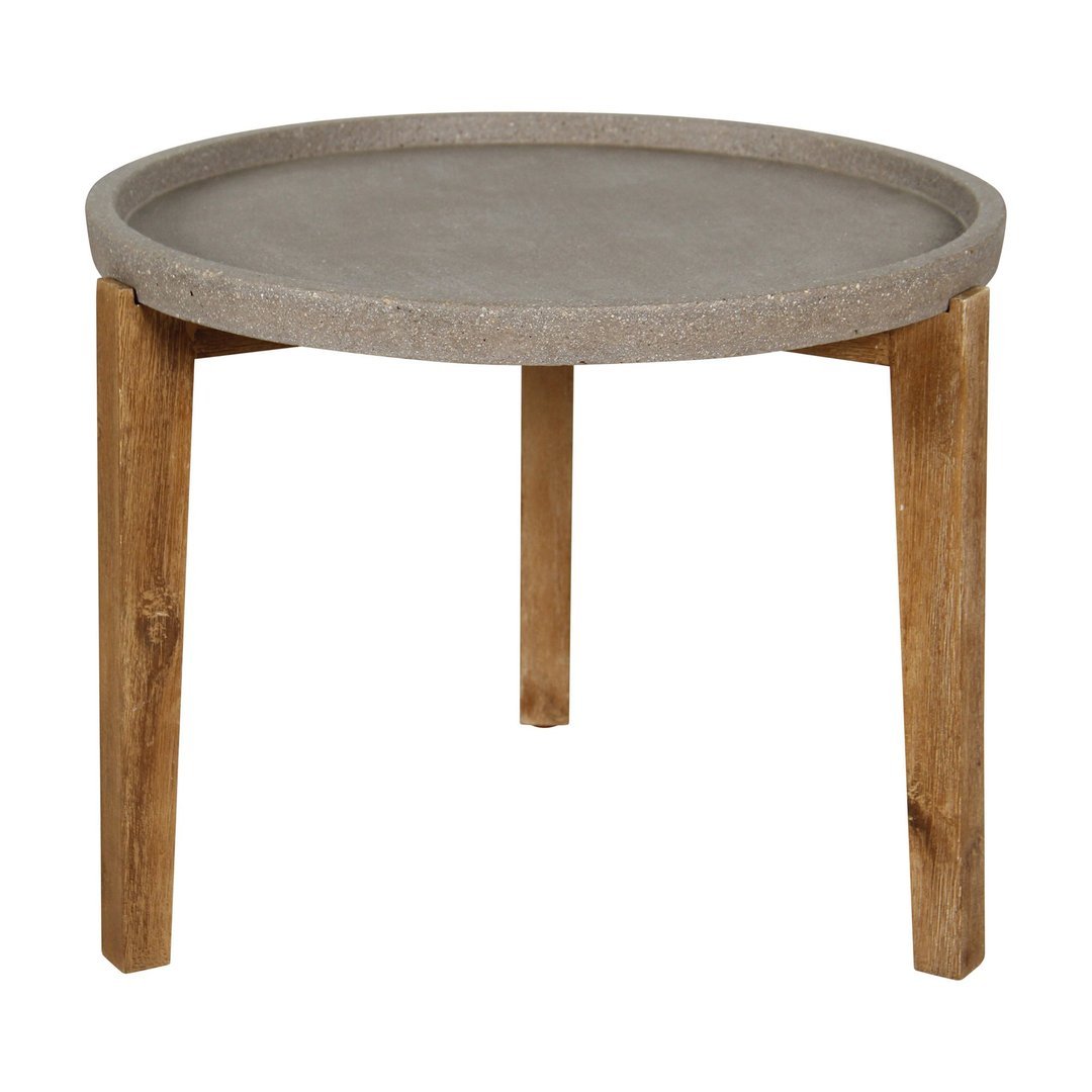 Patio Small Round Garden Table - Brown Stone - Metro Element