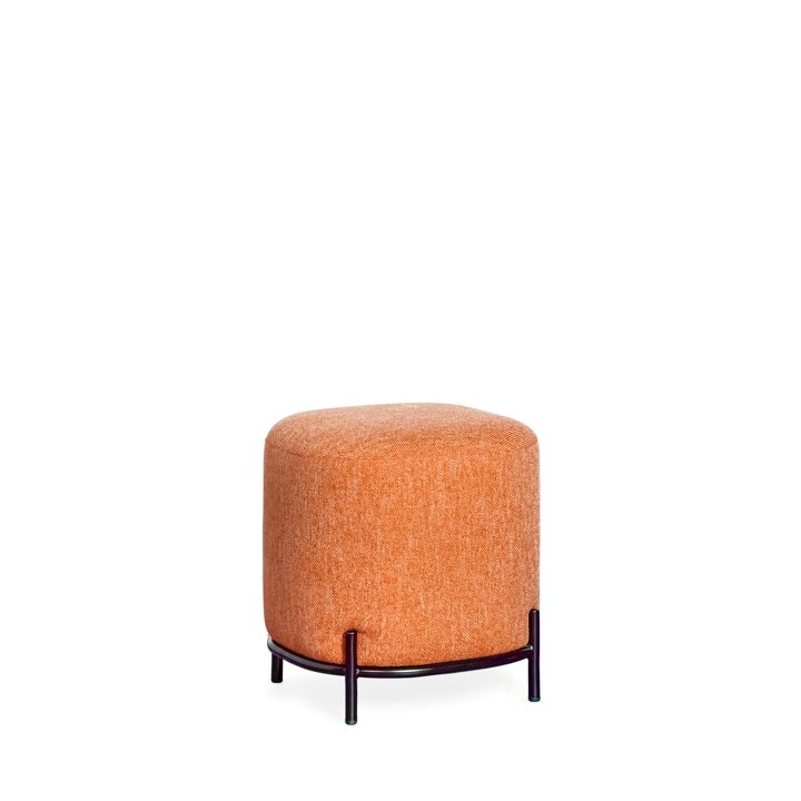 Pender Pin Leg Upholstered Ottoman Stool - Orange - Metro Element