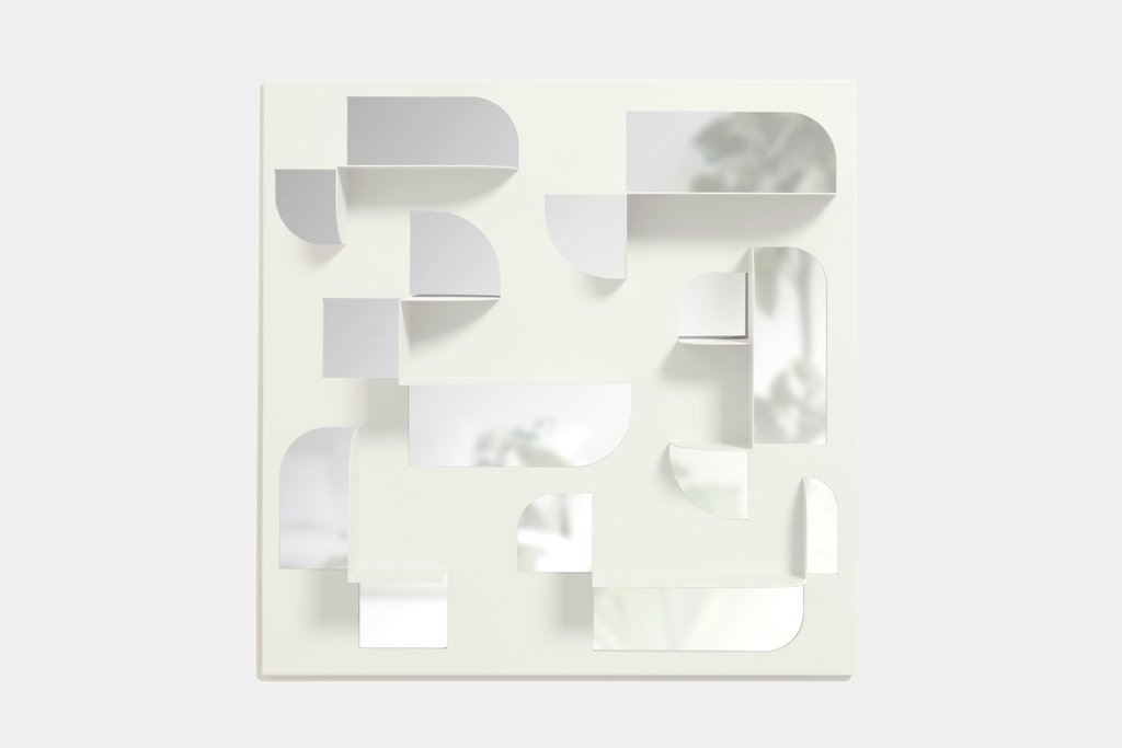 Bend Mirror With Shelves Gray - Metro Element